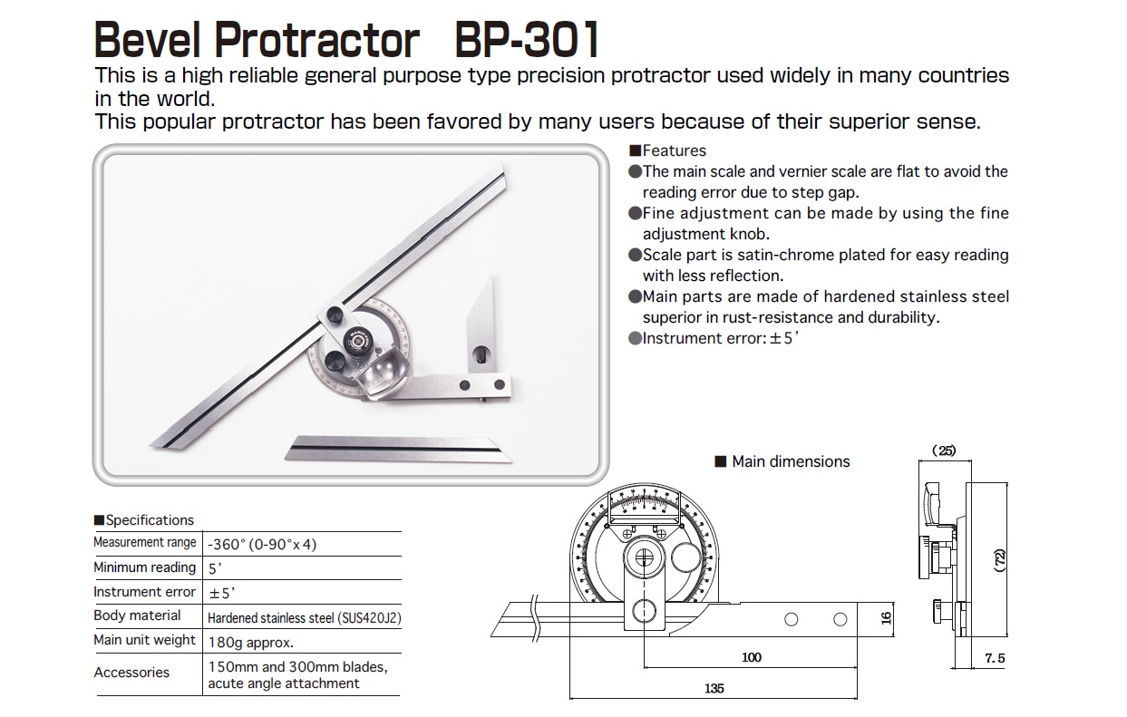 Ichiban Precision Sdn Bhd - Marui Keiki - Marui Keiki Bevel Protractor